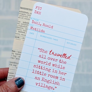 Matilda Book Lover Bookmarks, Roald Dahl Quotes, Library Cards, Bookish ...