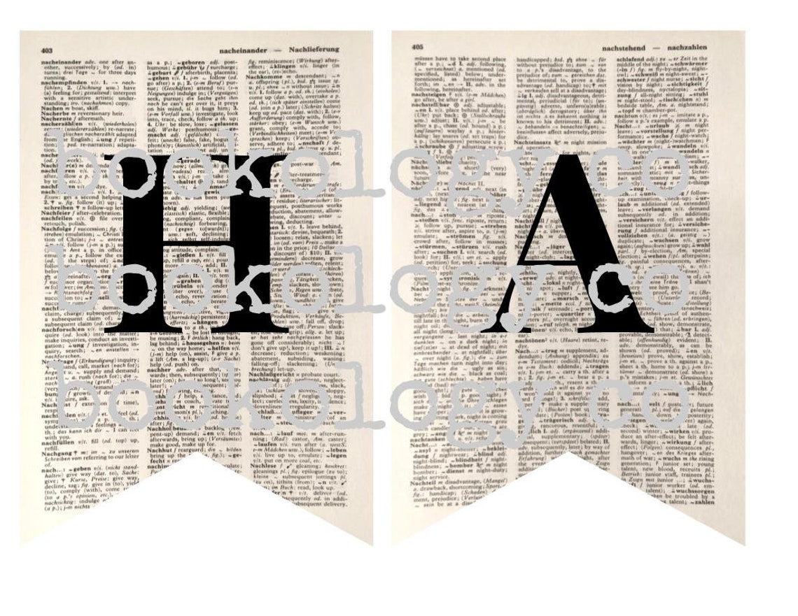 Custom Birthday Banner, Vintage Book Page Pennants (PDF Printable) - Etsy