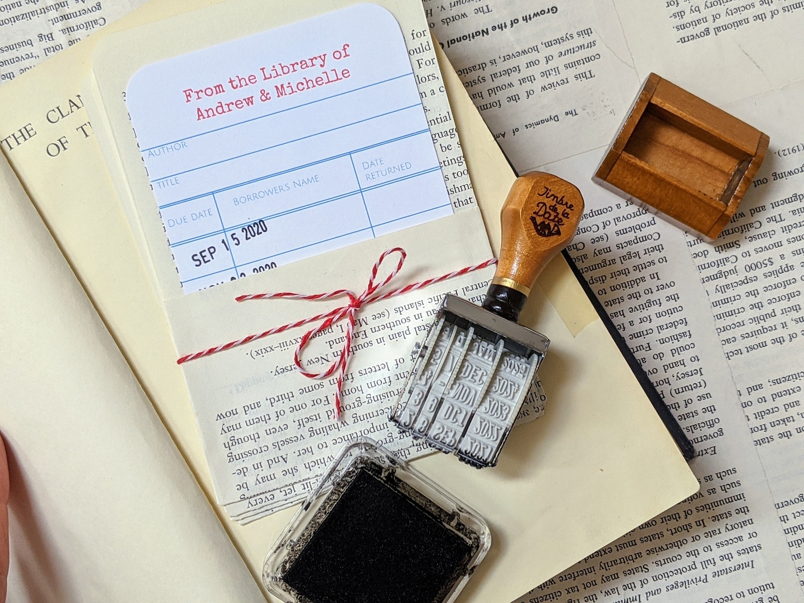 Custom Library Card Book Plates Set of 20 with Date Stamp | Etsy