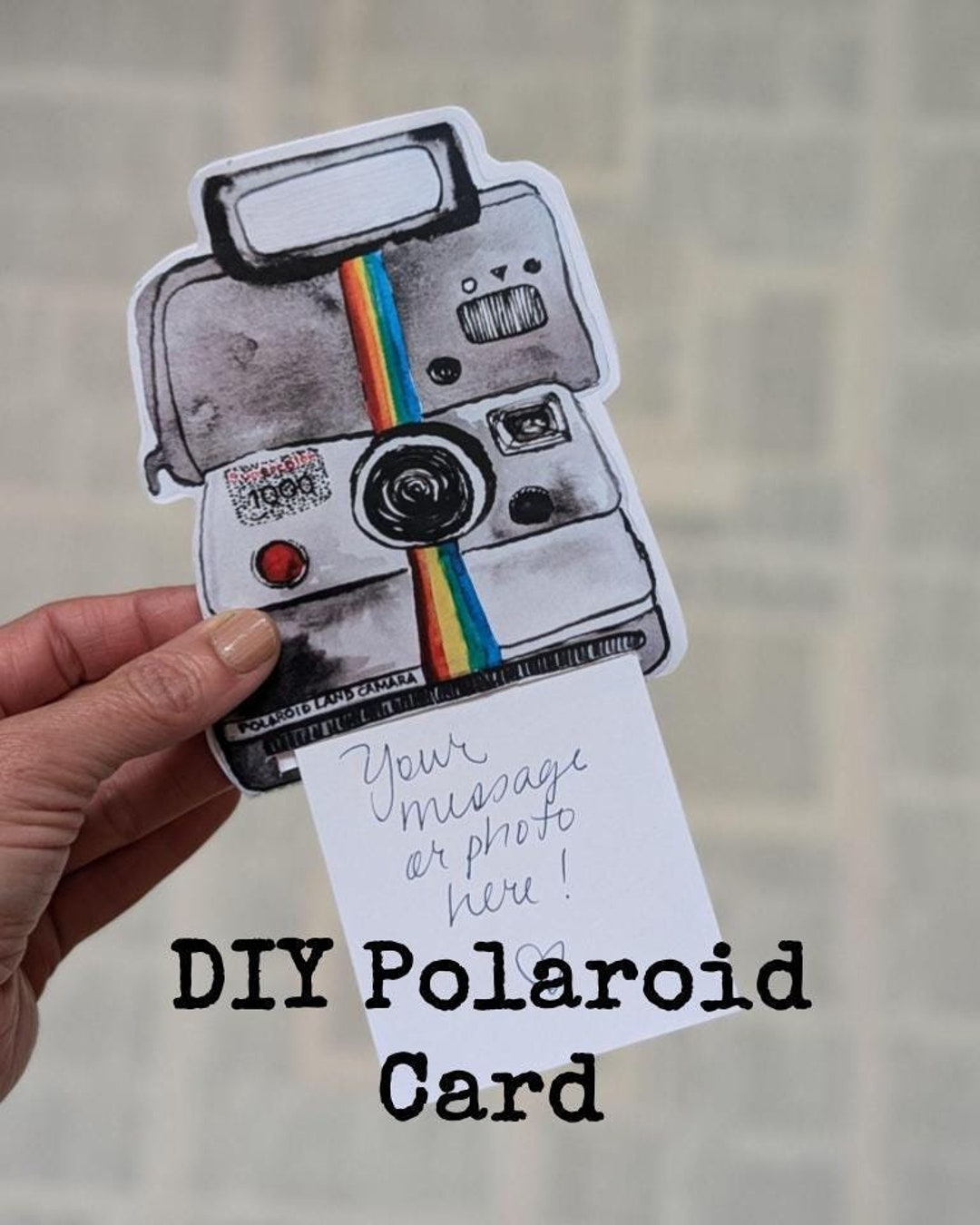 DIY Camera Card, PDF Printable Digital Download, Polaroid, Birthday ...