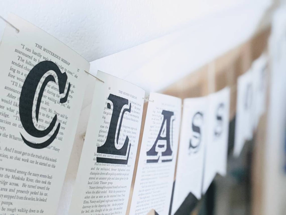 Custom Book Page Banner Garland Mantel Decor Party Bunting - Etsy