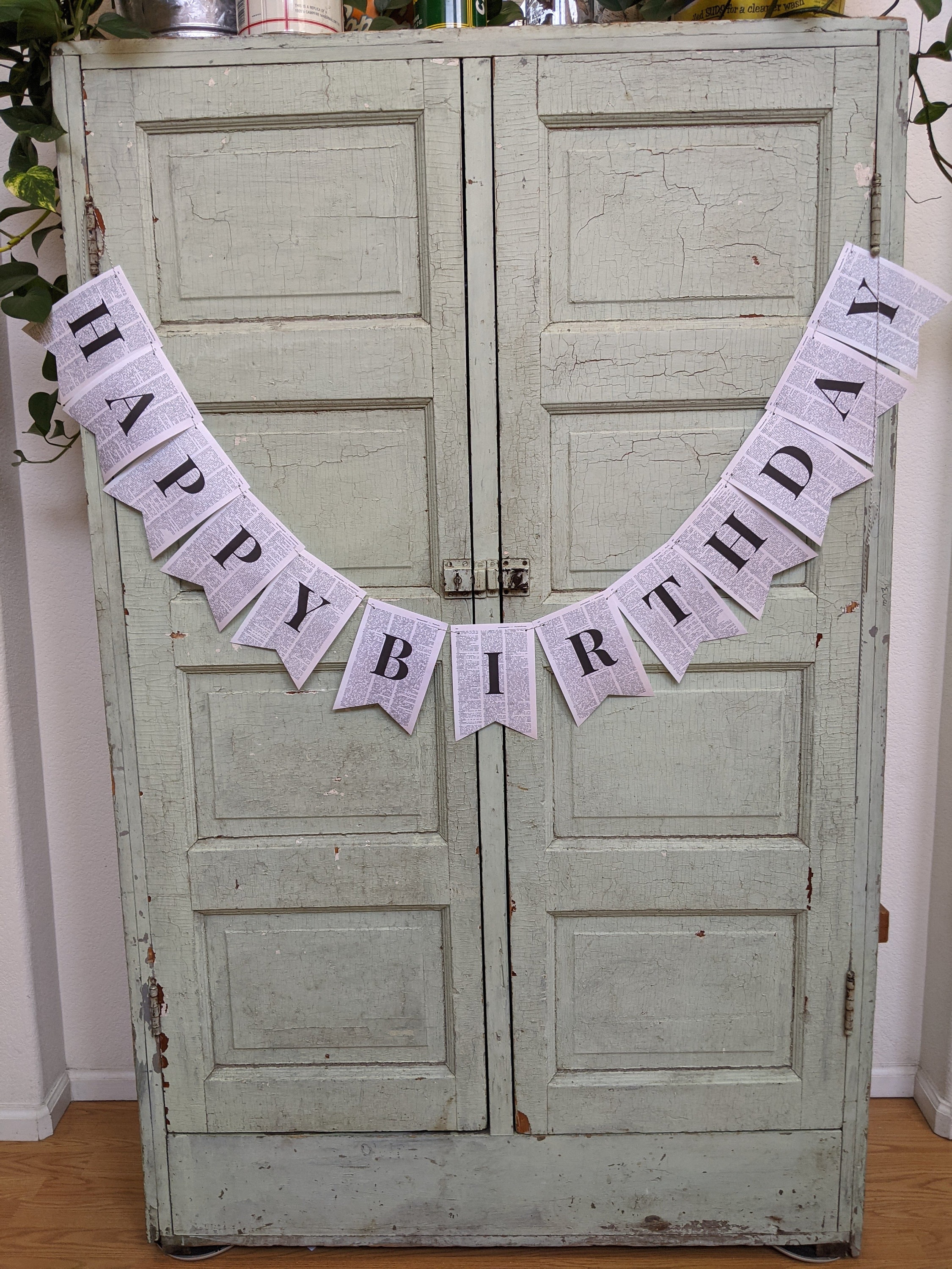 PDF Printable Book Page Birthday Banner Bookish Party Decor - Etsy