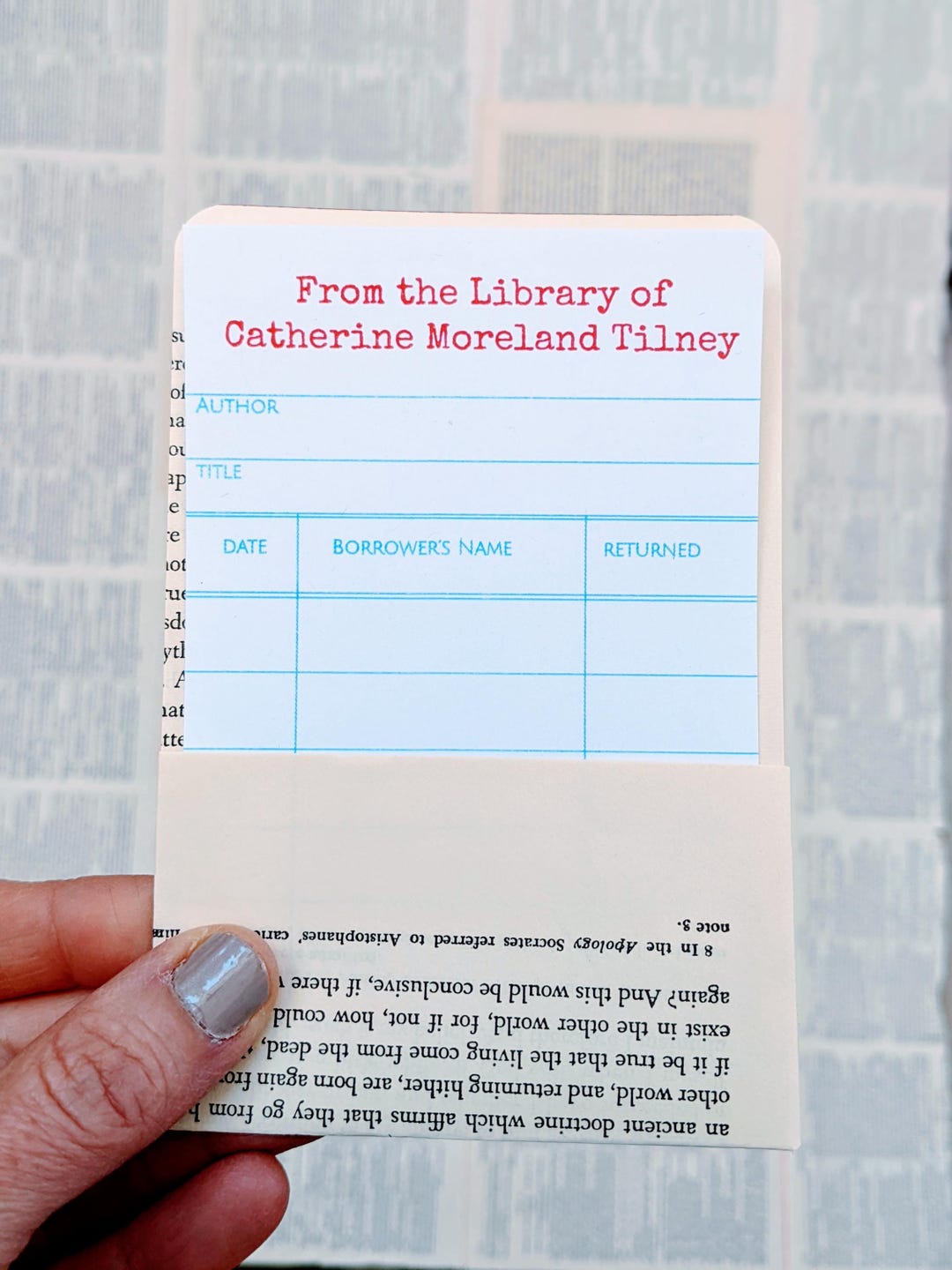 Custom Library Card Book Plates Set of 20, With Date Stamp, Book Lover ...