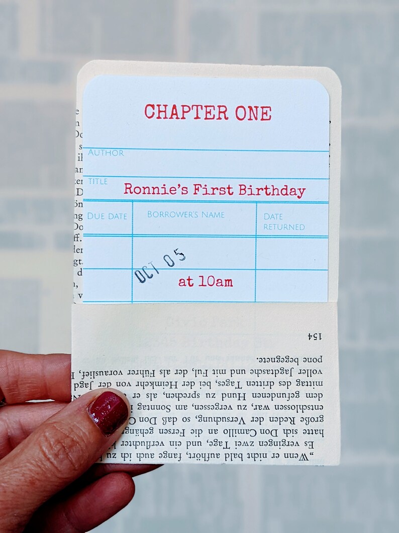 Custom Graduation Library Card Invitations Birthday Party Etsy