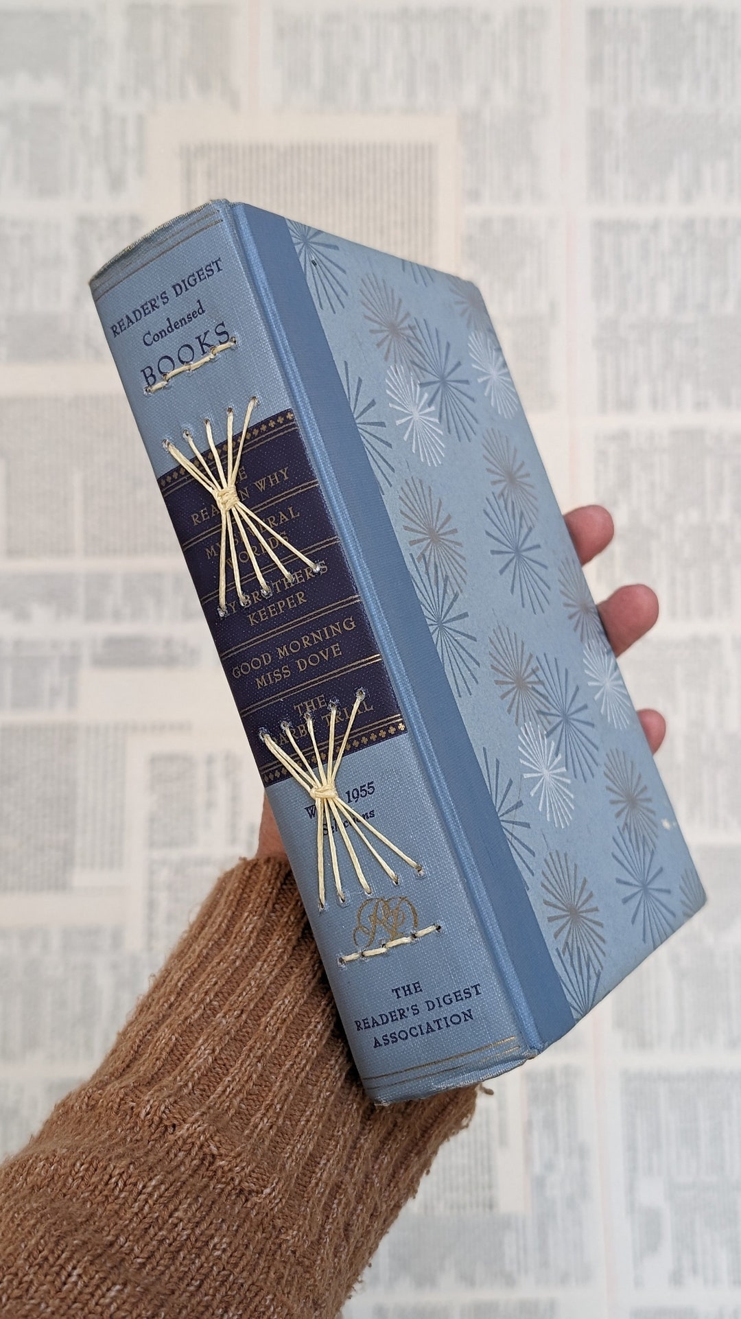 Blue Upcycled Journal, Vintage Book Cover, Lined Pages, Book Lover Gift ...