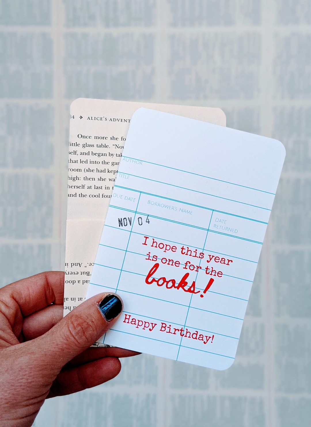 One for the Books Birthday Card, Library Card, Book Lover Gift, Bookish ...