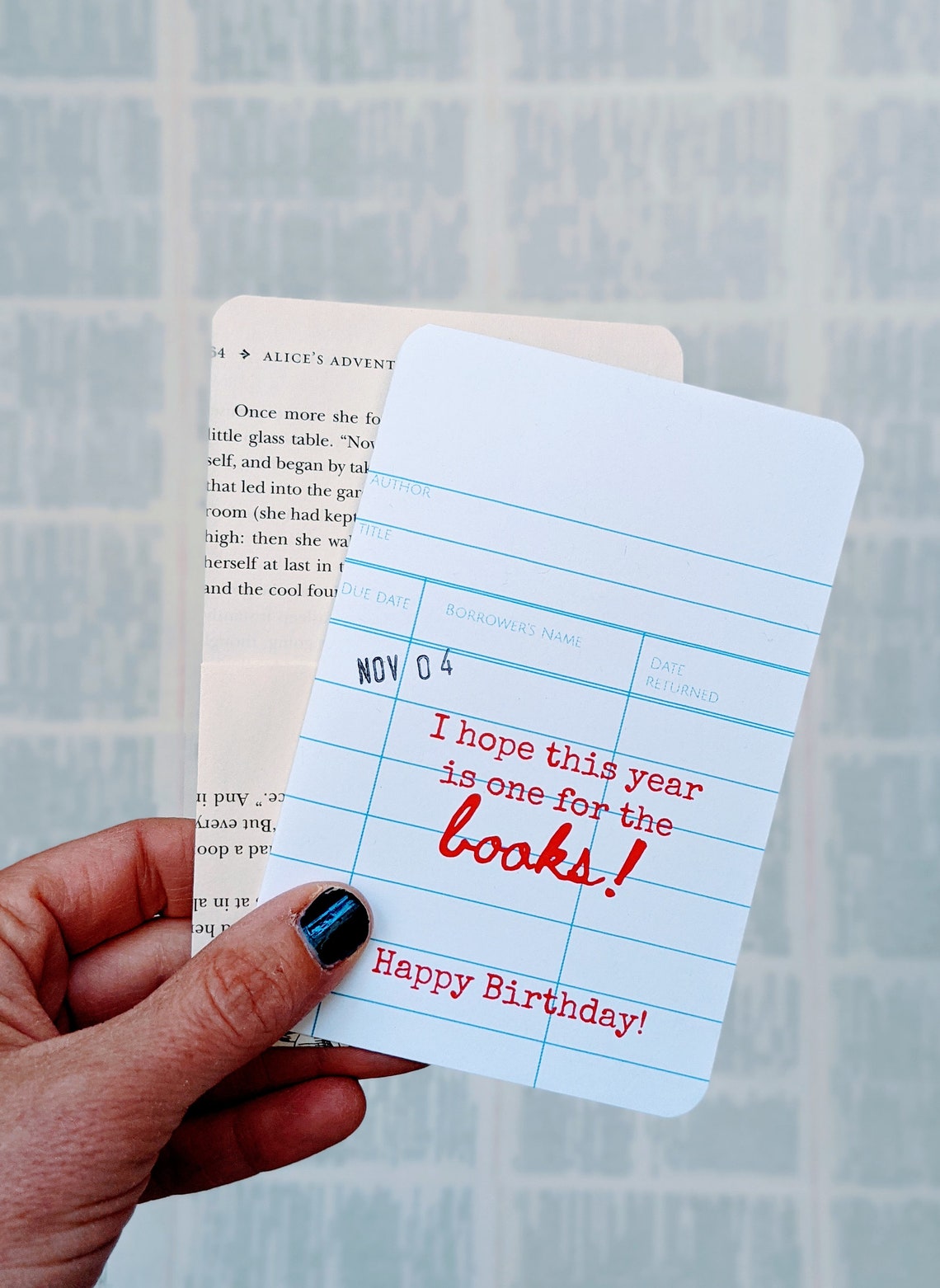 One for the Books Birthday Card, Library Card, Book Lover Gift, Bookish ...