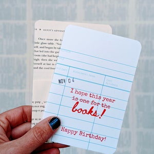 One for the Books Birthday Card, Library Card, Book Lover Gift, Bookish ...