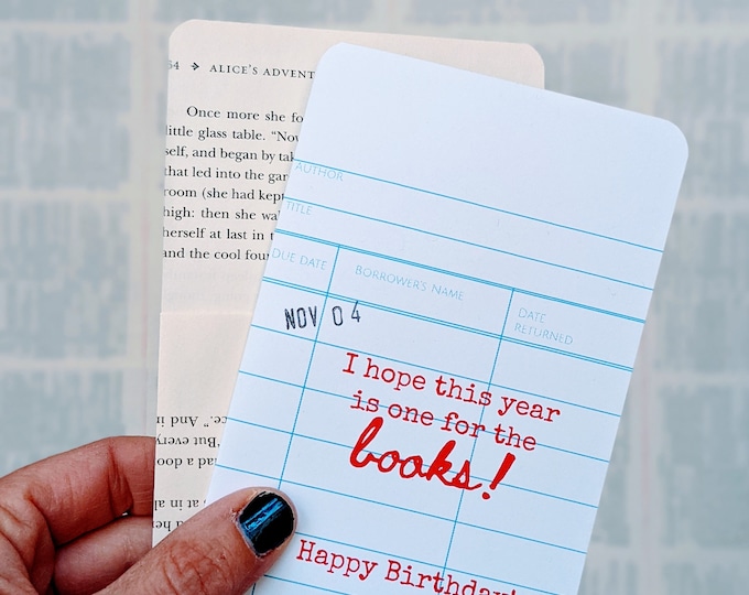 Handmade Birthday Card, Vintage Book Stack for Readers, Writers ...