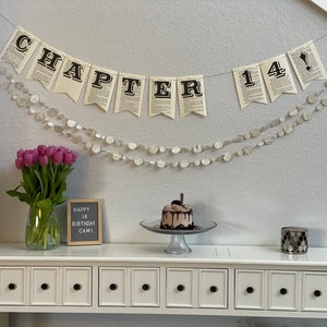 Birthday Banner, Bookish Party Decor, Bookworm Themed, Book Lover Gift ...