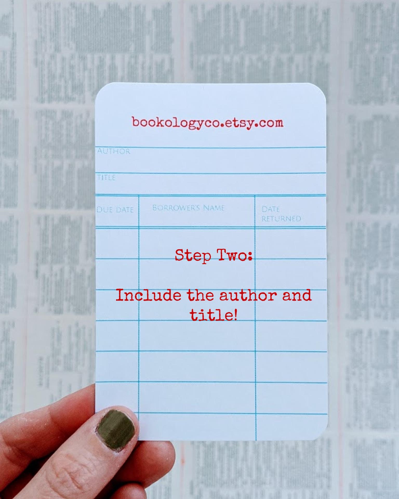 CUSTOM Book Quote Library Card Bookmarks Geeky Gift Custom - Etsy
