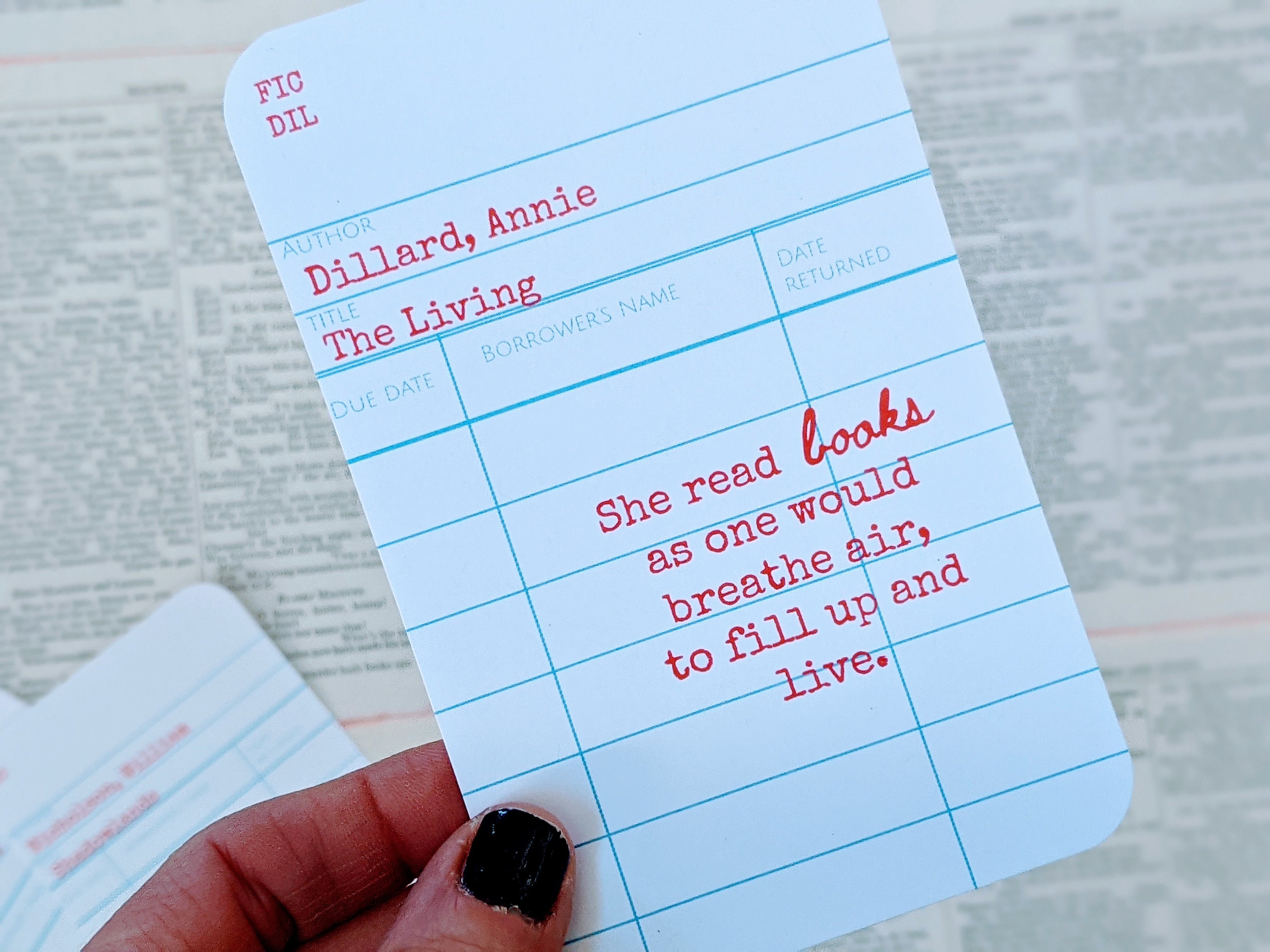 Reading Library Card Bookmarks, Set 2, Book Quotes, Literary Book Lover ...
