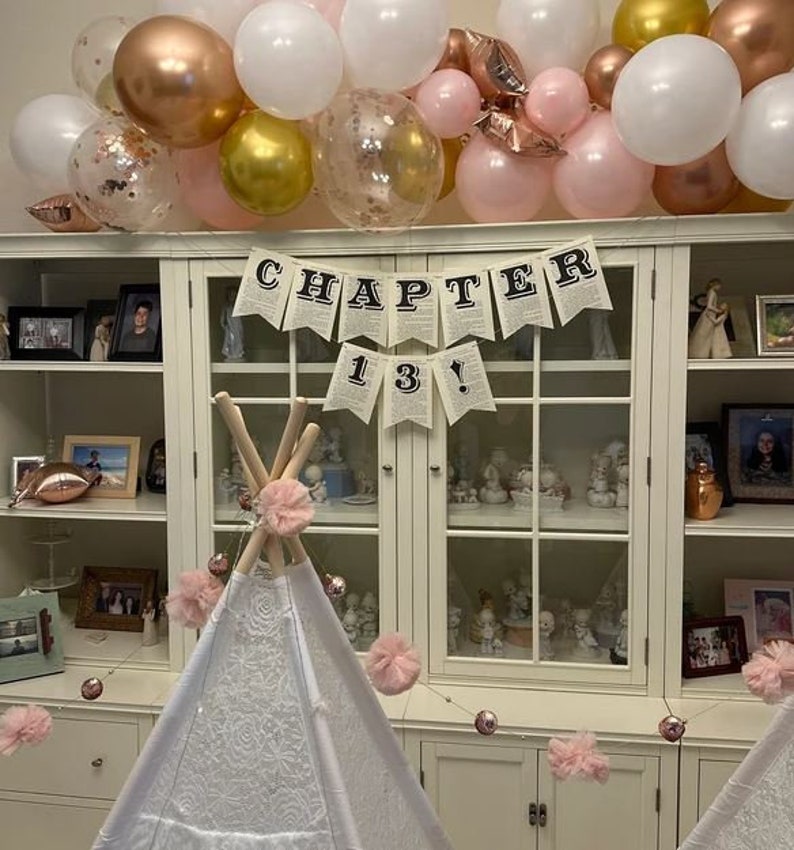 Birthday Banner Bookish Party Decor Bookworm Gift Book - Etsy