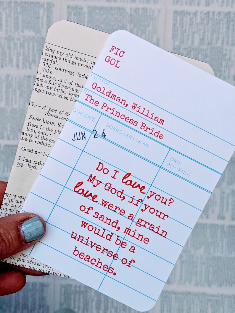 Princess Bride Valentine Anniversary Wedding Library Card - Etsy
