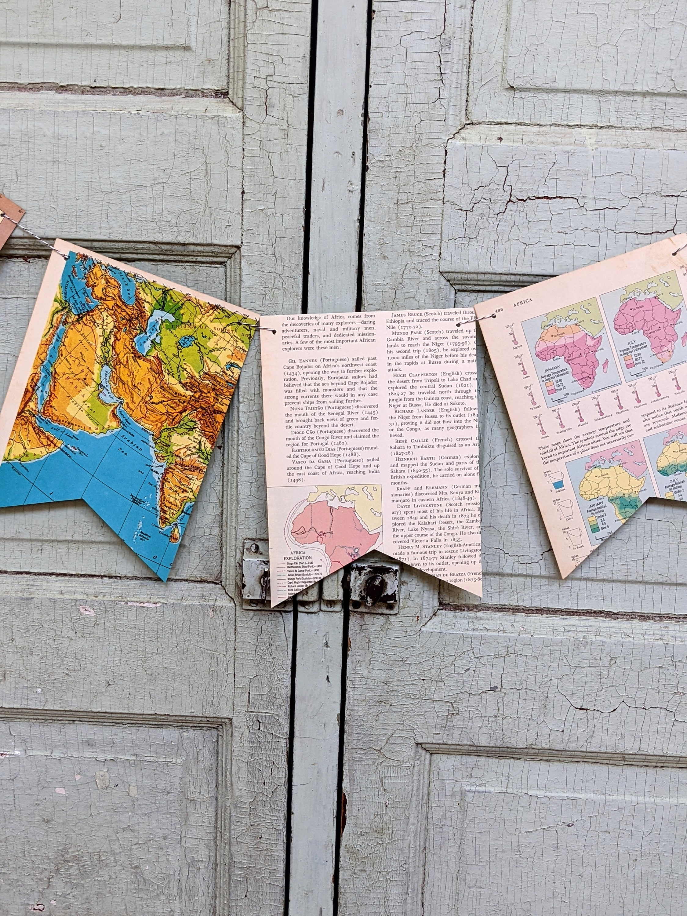 Vintage Map Banner Birthday Decor Travel Party Bunting - Etsy