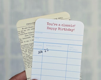 Library Birthday Card - Etsy