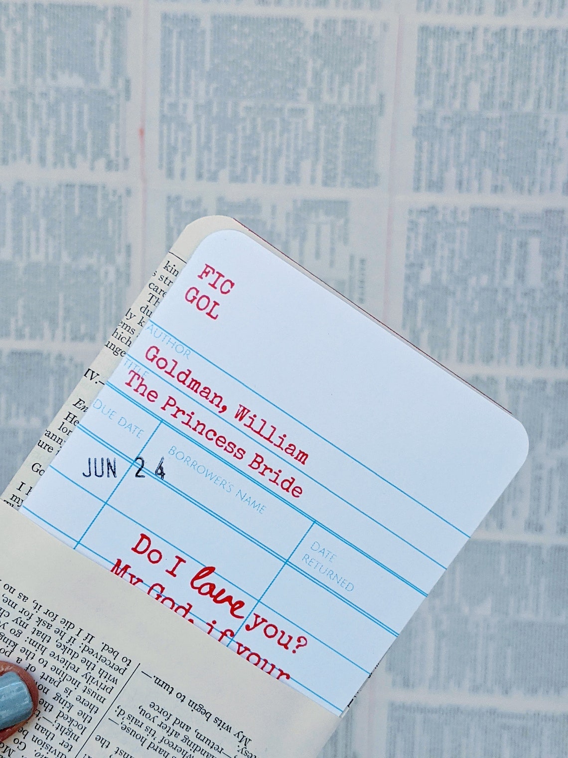 Princess Bride Valentine Anniversary Wedding Library Card - Etsy