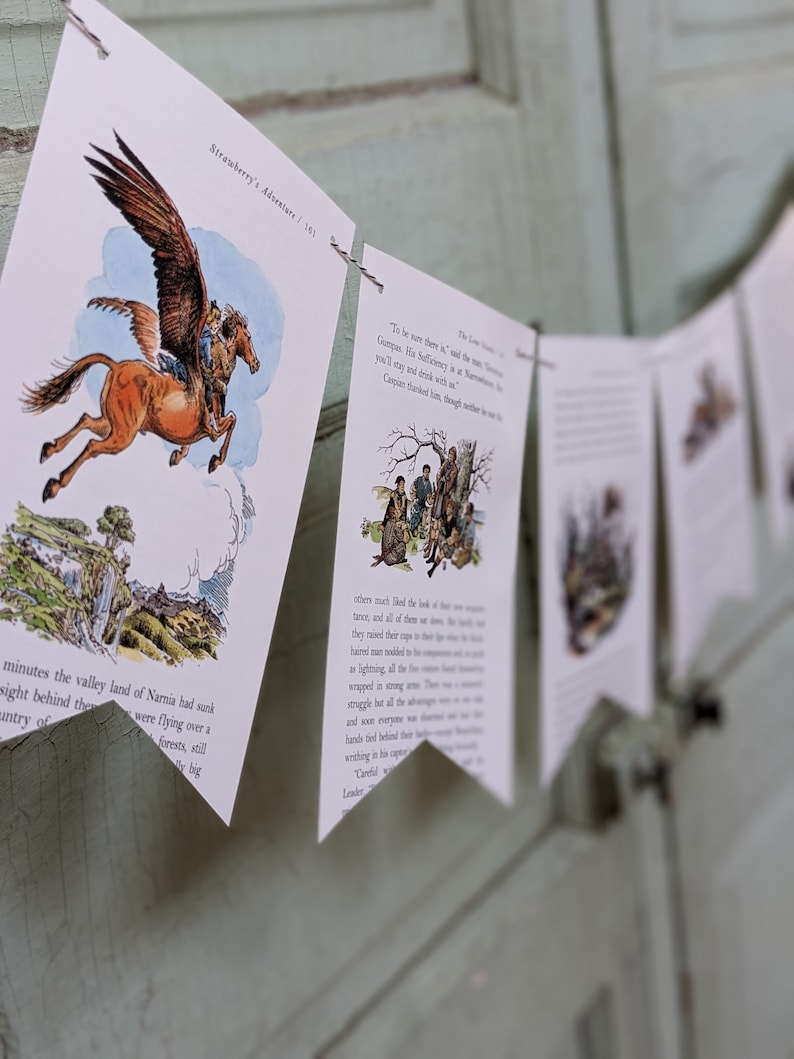 Chronicles of Narnia Storybook Banner | Vintage Paperback Page Bunting ...