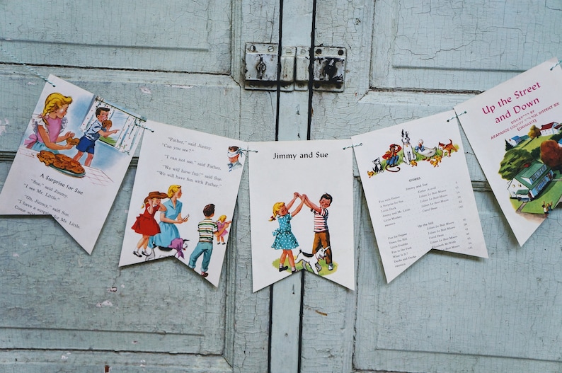 Vintage Storybook Decor, Nursery, Banner, Wall Hanging, Baby Shower ...