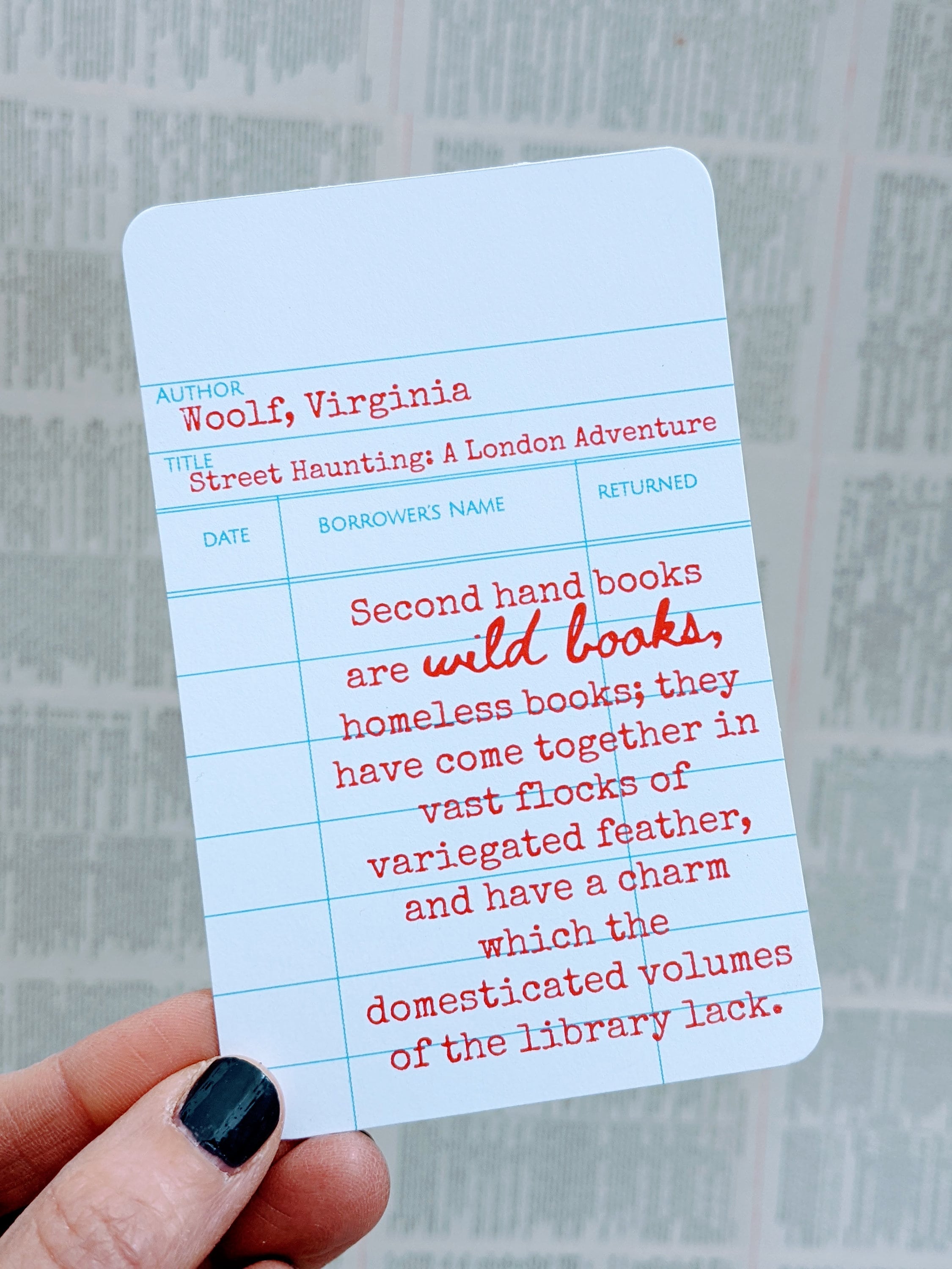 Virginia Woolf Bookmarks Book Quotes Library Cards Bookish | Etsy