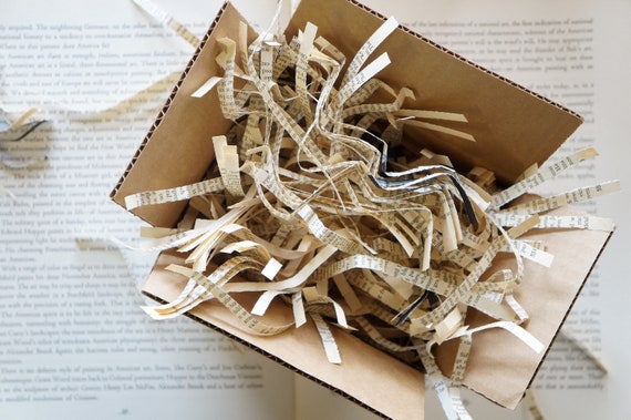 Bookish Gift Wrap Packaging Material Shredded Book Pages | Etsy