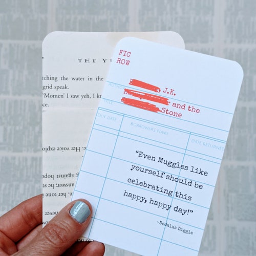 Birthday Card Book Lovers Library Card Literary Book Lover - Etsy