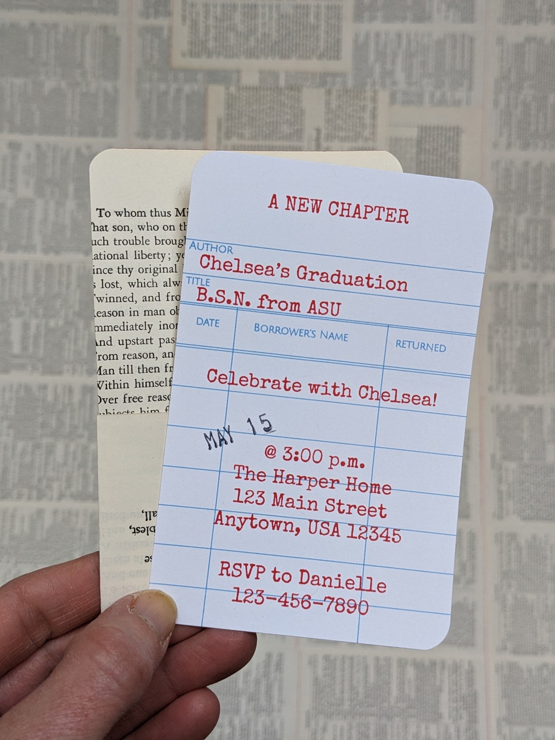 Custom Graduation Library Card Invitations, Birthday Party ...