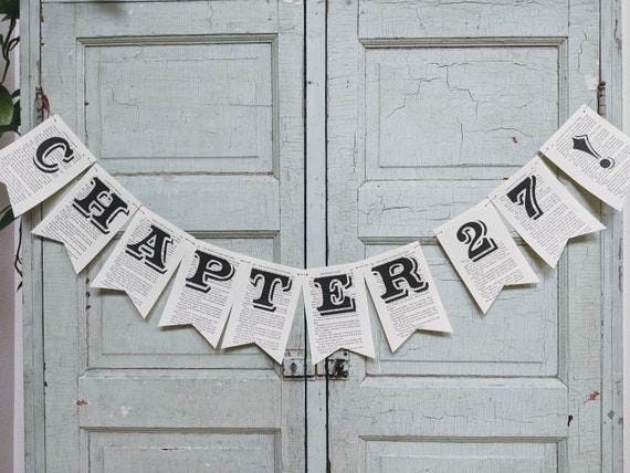 Birthday Banner Bookish Party Decor Bookworm Gift Book | Etsy