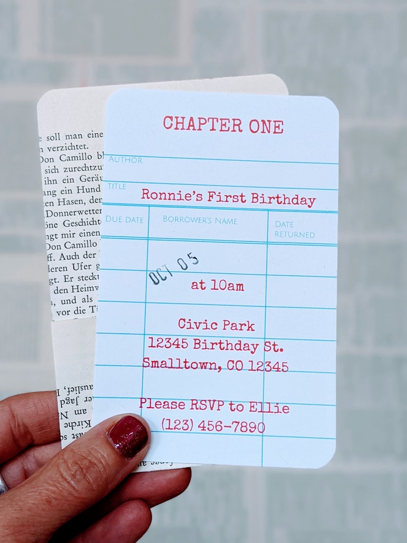 Custom Graduation Library Card Invitations Birthday Party Etsy