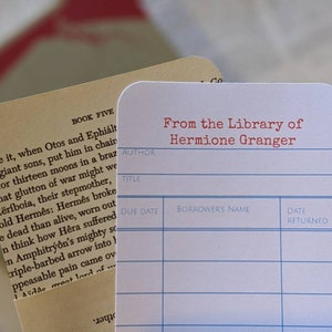 CUSTOM Library Card Book Plates, Set of 20, Book Lover Gift, Bookish ...