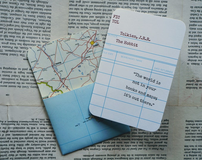 Tolkien Graduation Card, Library Card With Tolkien Quote, Literary ...