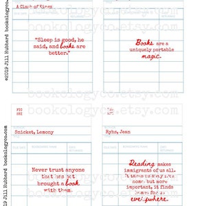 Reading Library Card Printable, Instant Download PDF, Literary Book ...