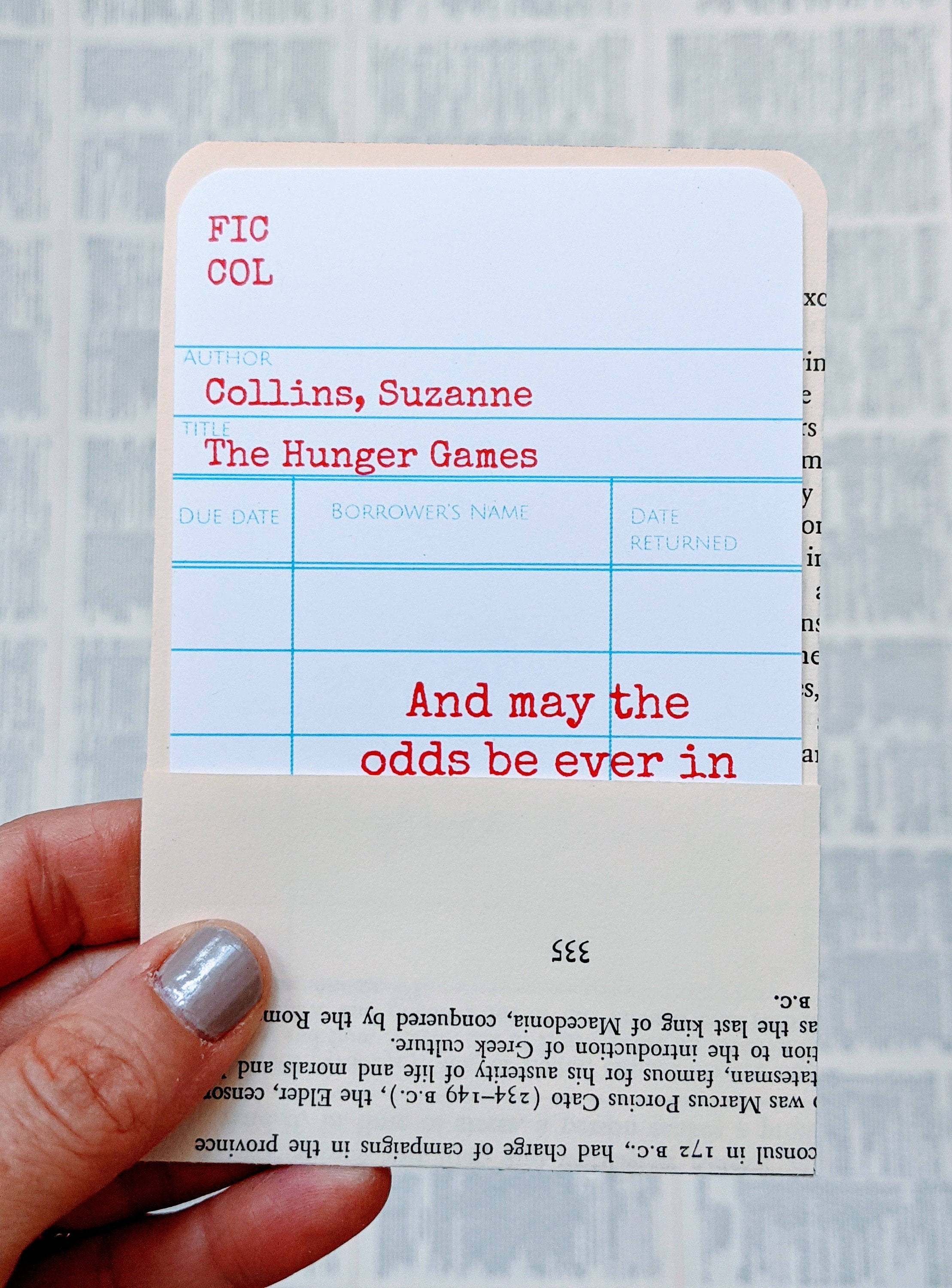 CUSTOM Book Quote Library Card Bookmarks Geeky Gift Custom - Etsy