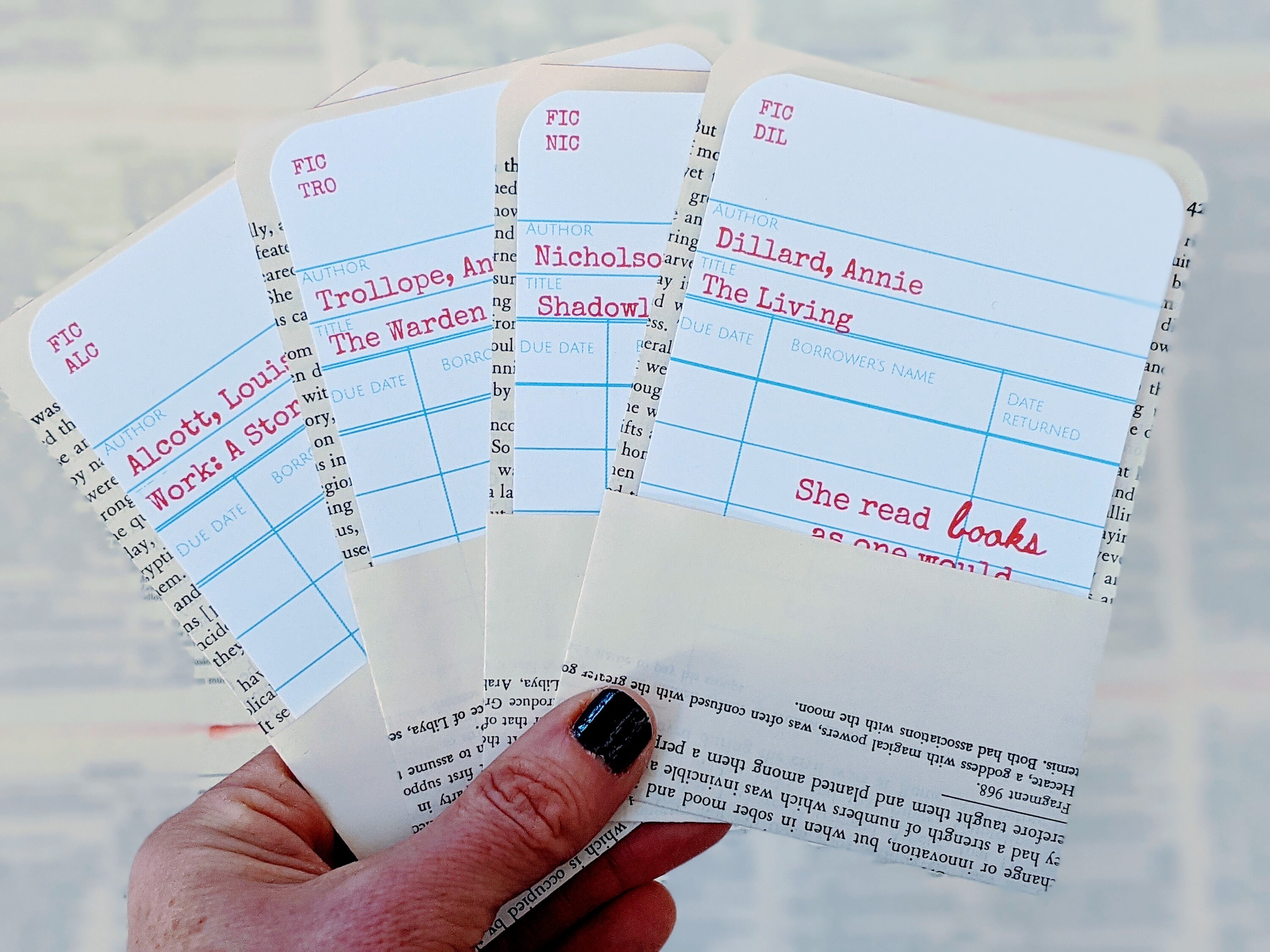 Reading Library Card Bookmarks Set 2 Book Quotes Literary | Etsy