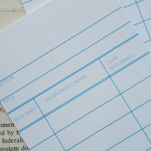 Printable Blank Library Cards With Pocket Template (instant Download ...