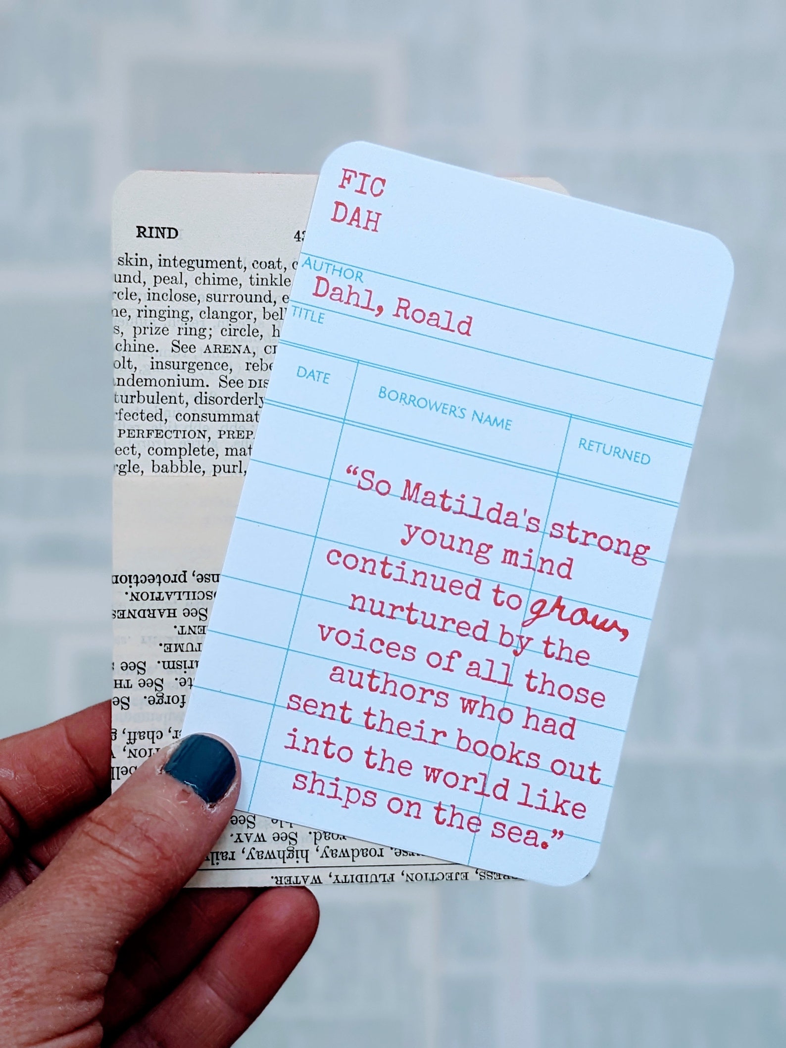 Matilda Book Lover Bookmarks, Roald Dahl Quotes, Library Cards, Bookish ...