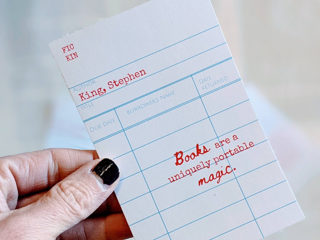 Reading Library Card Printable, Instant Download PDF, Literary Book ...