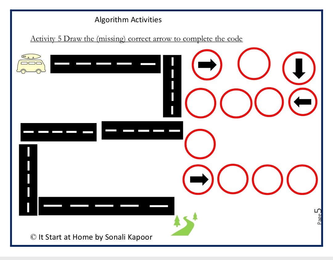 60 Coding Worksheets for Kids Education |no Computer| Algorithm ...