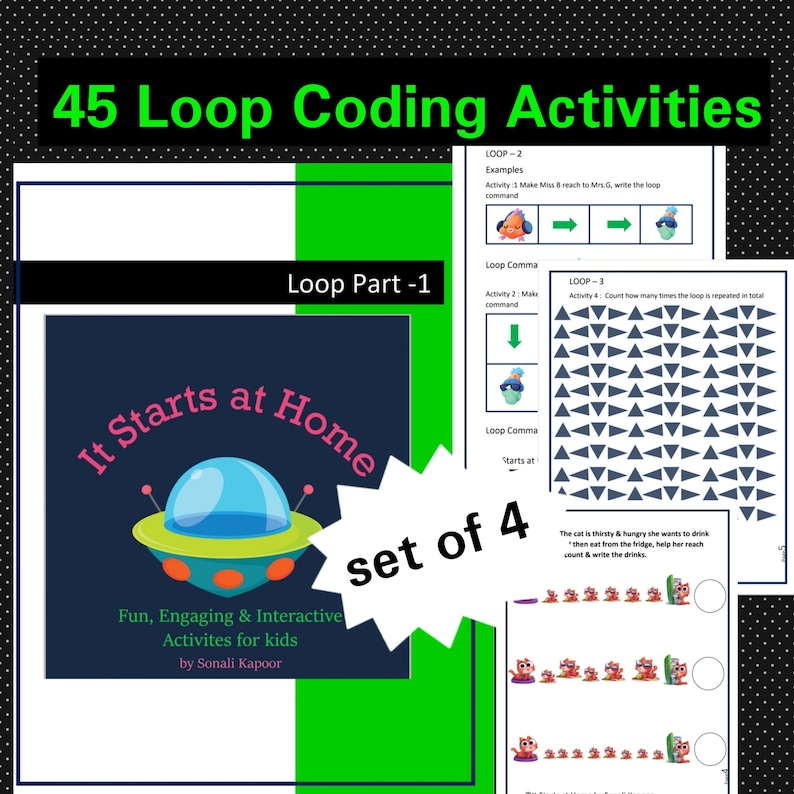 45 Coding Worksheets| Loop | Worksheets for Kids| Quiet Book| Busy Book ...
