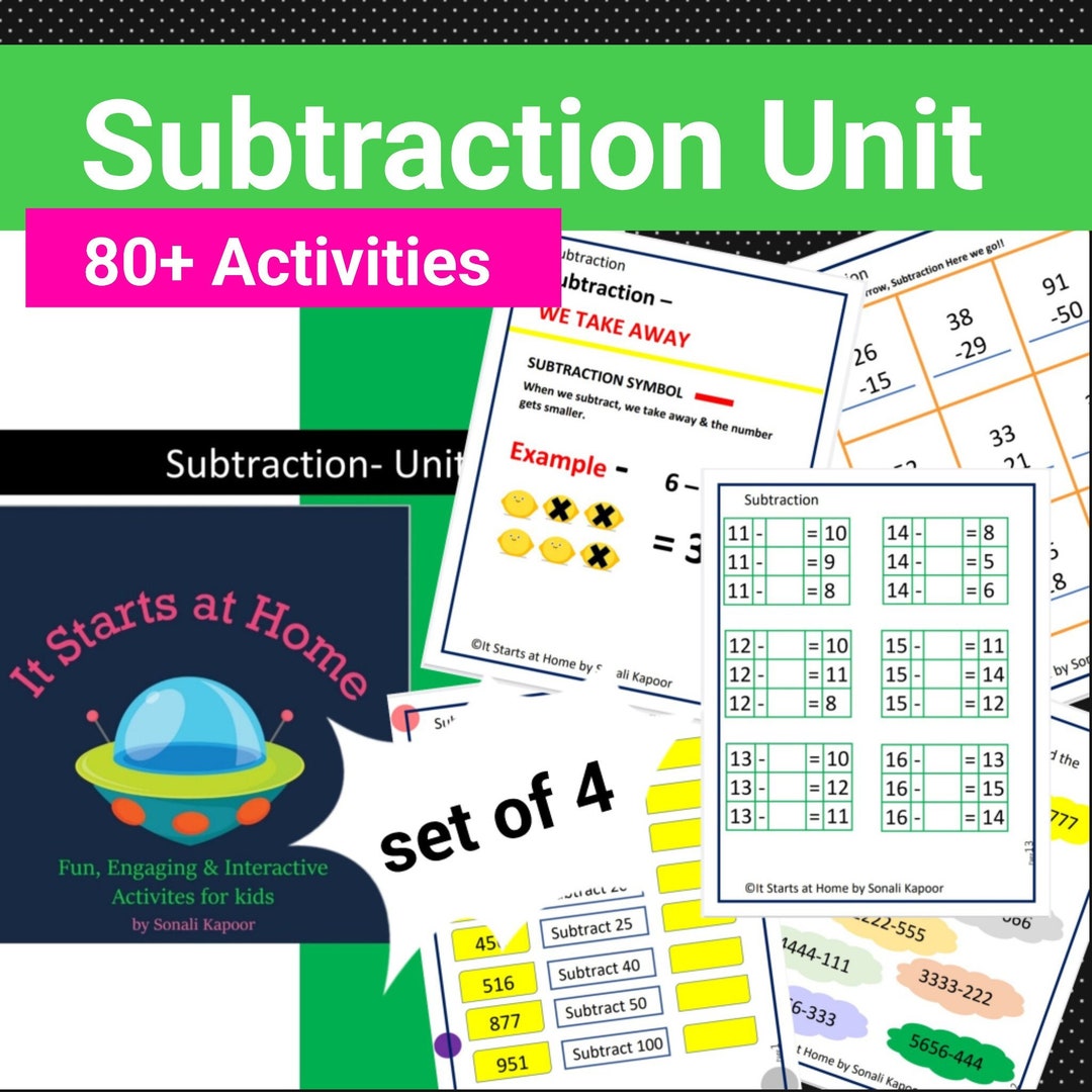 Subtraction Worksheets 80+ Activities Subtraction Intro |number Line ...