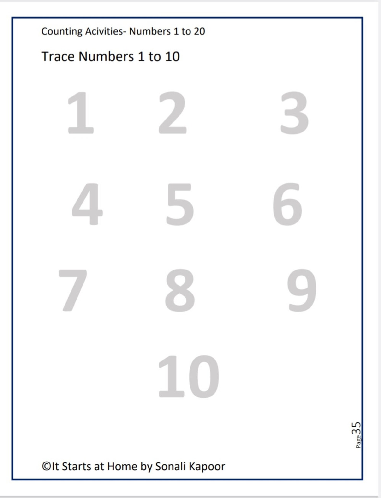 Counting Number 1-20 Math Bundle, 35+ Early Math Activities| Preschool ...