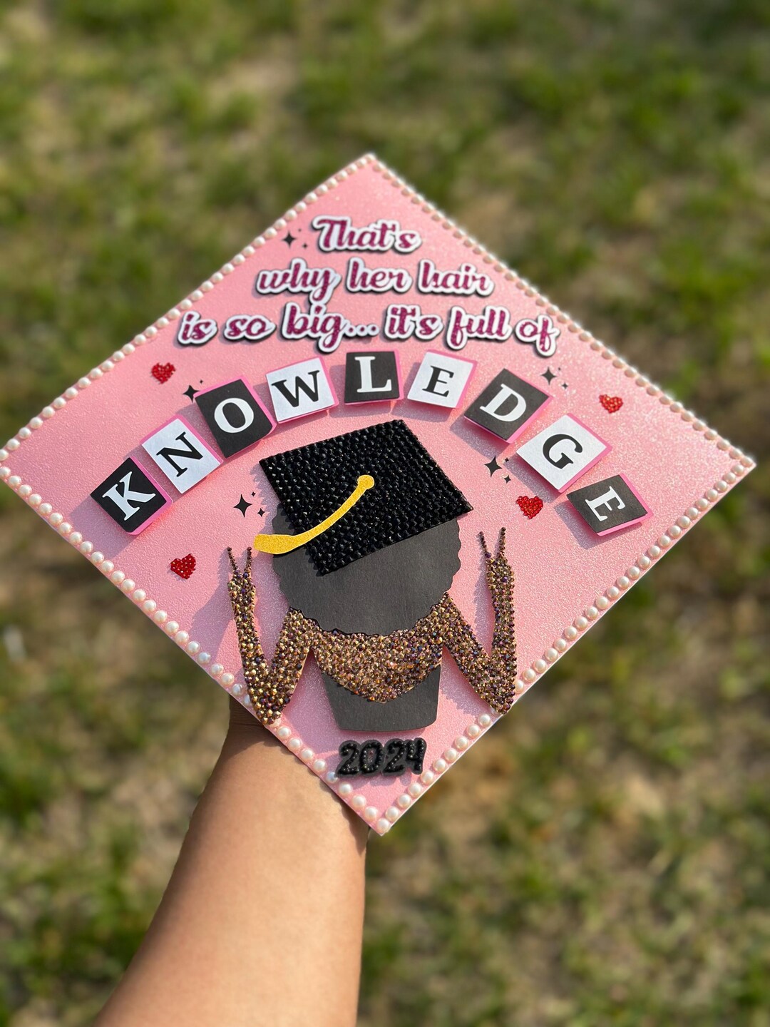 Custom Bling Mortarboard Topper| Custom Rhinestone Graduation Cap ...