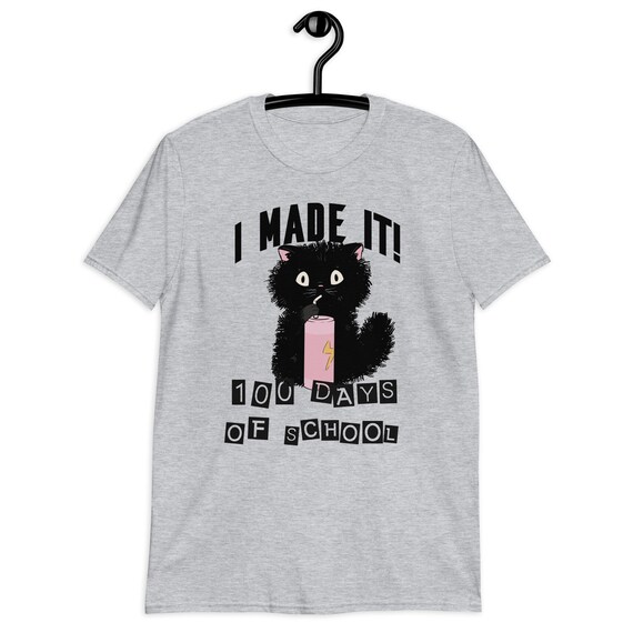 Funny Black Cat 100 Days Energy Drink Short-sleeve Unisex - Etsy