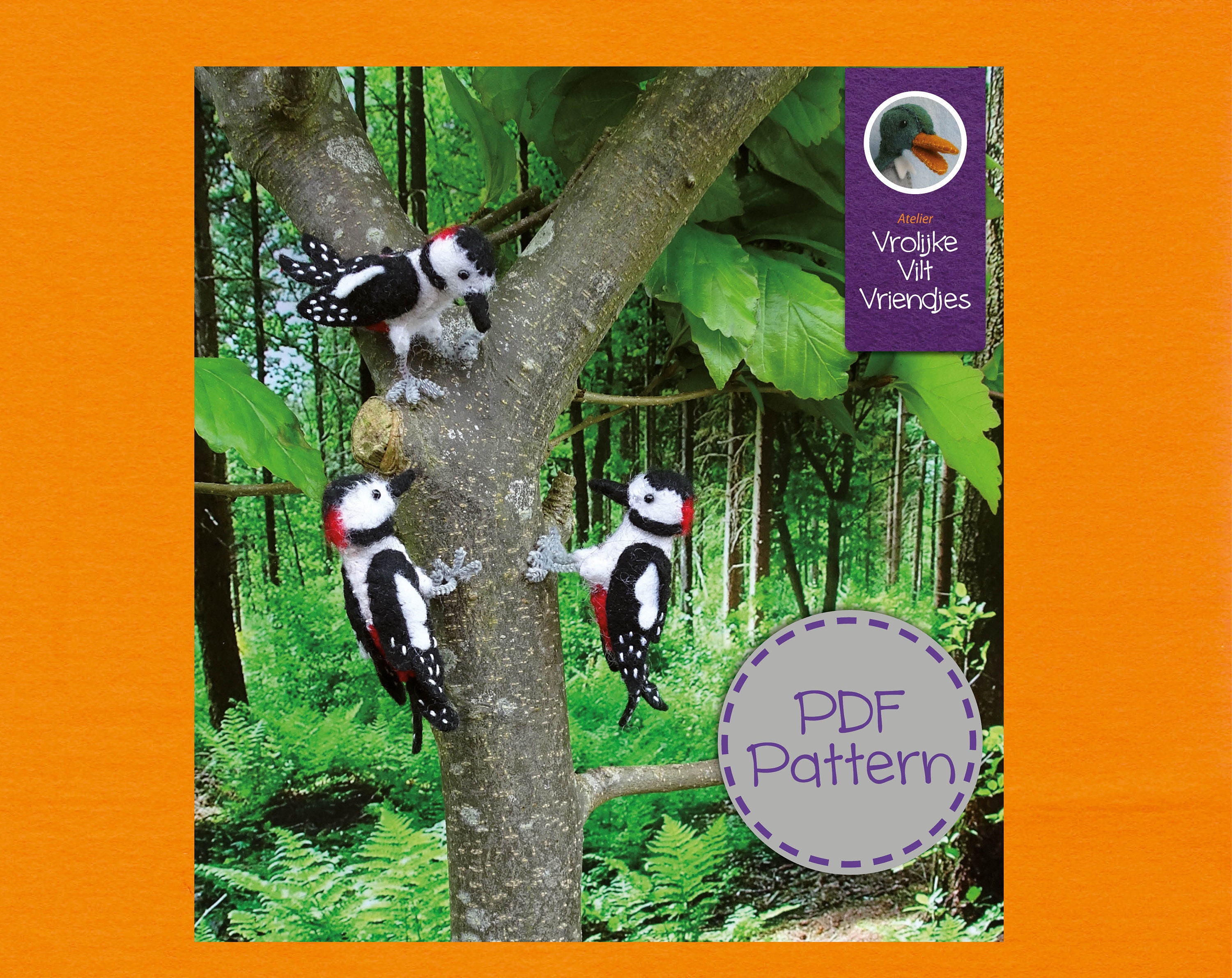 The Spotted Woodpecker PDF Pattern & Turorial in English - Etsy