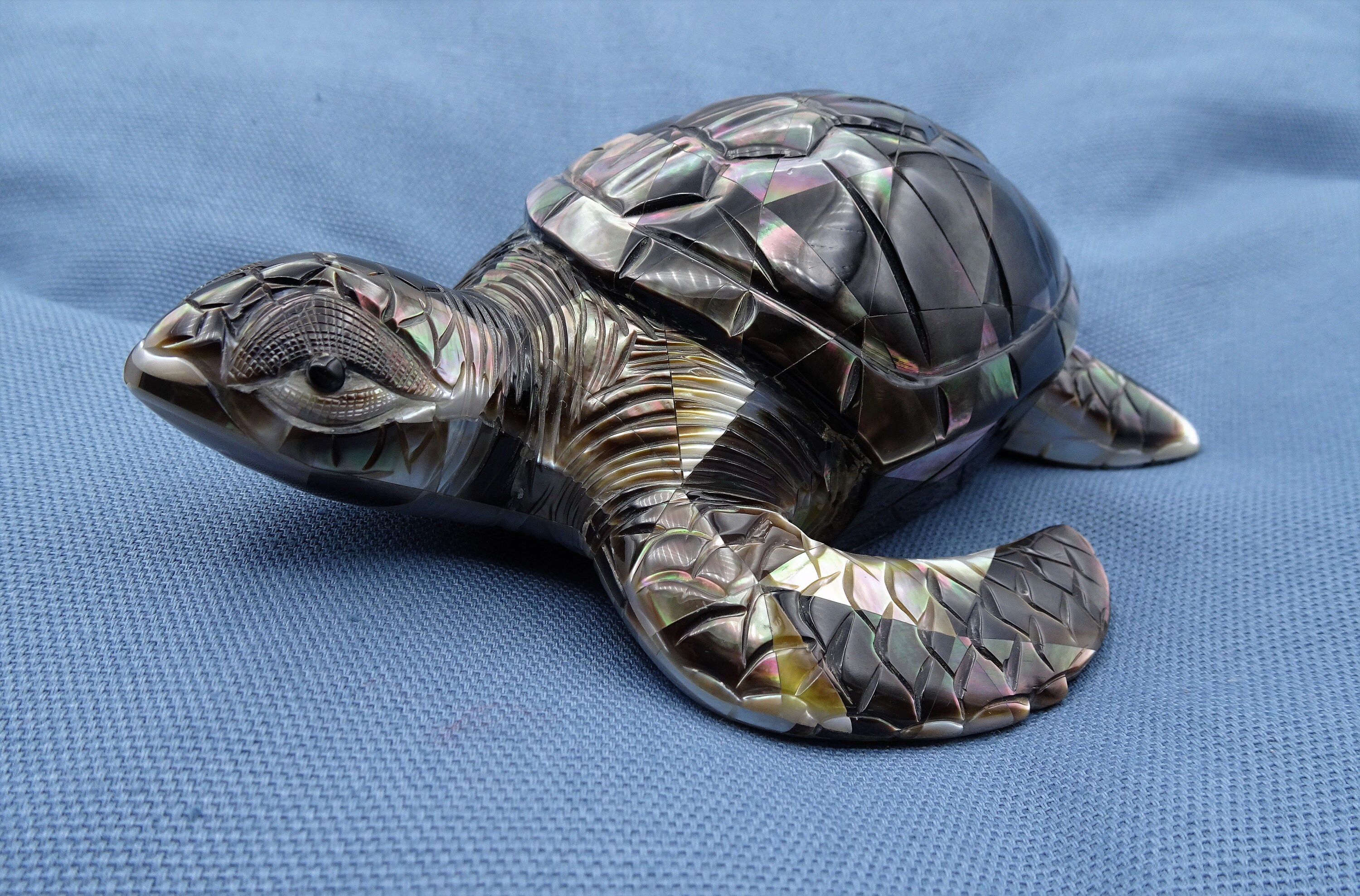 Real Mother of Pearl Sea Turtle Hand Made 12x14x4.5cm - Etsy