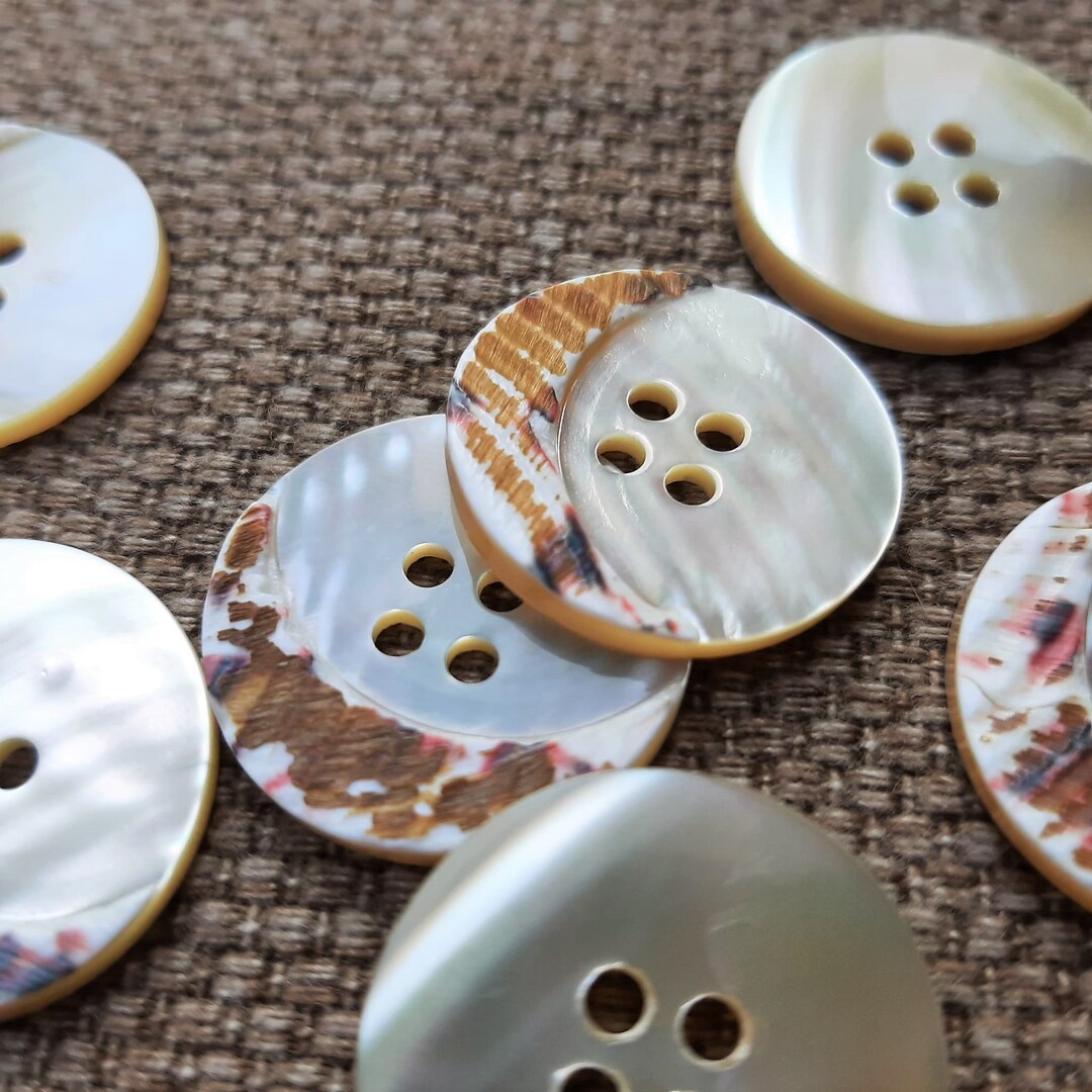 Real Vintage Mother of Pearl Buttons 22mm 5pcs, Knitwear, Jacket, Coat ...