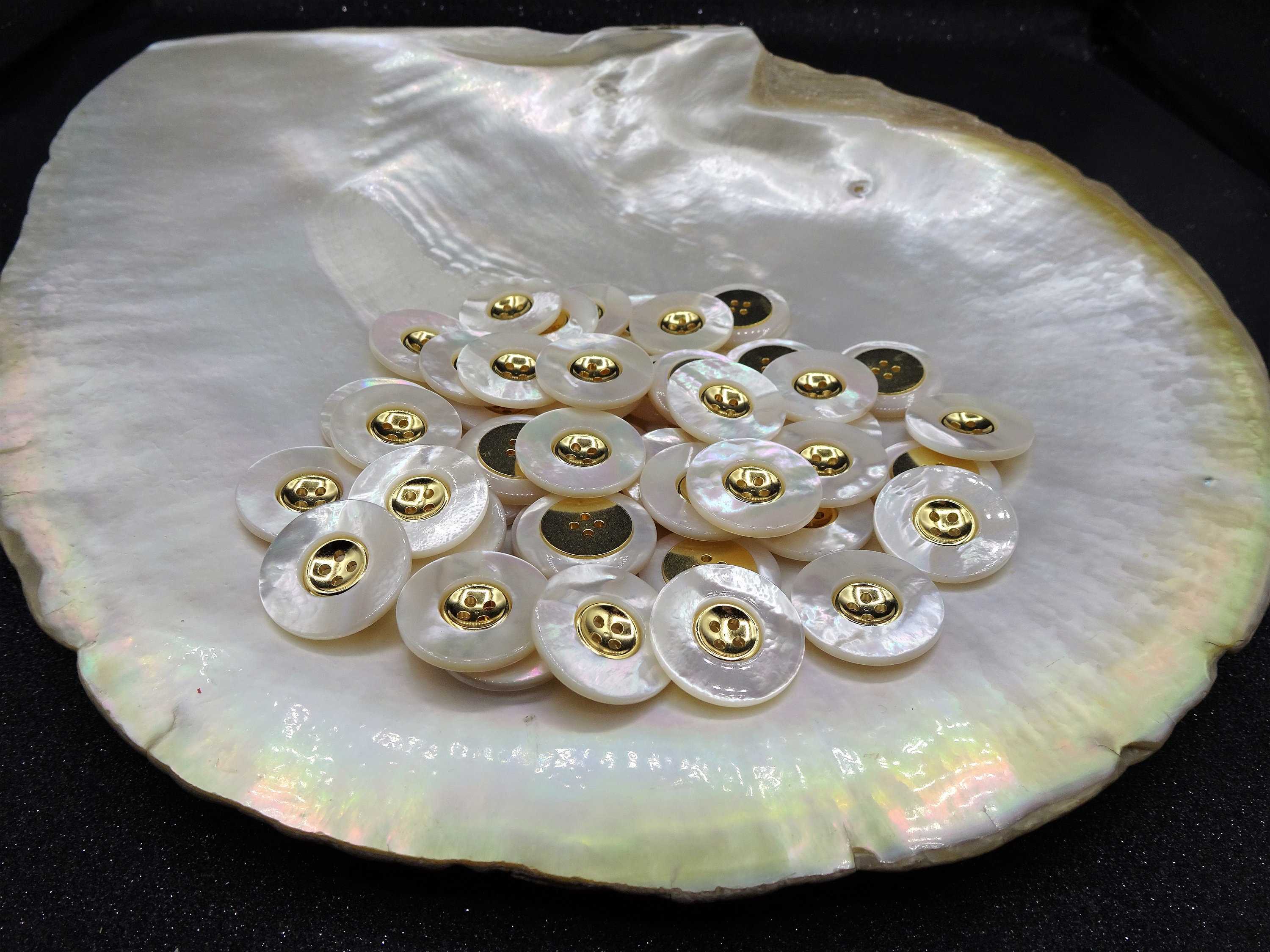 Mother of Pearl White Jewel Buttons 18mm 5pcs With Centering - Etsy UK