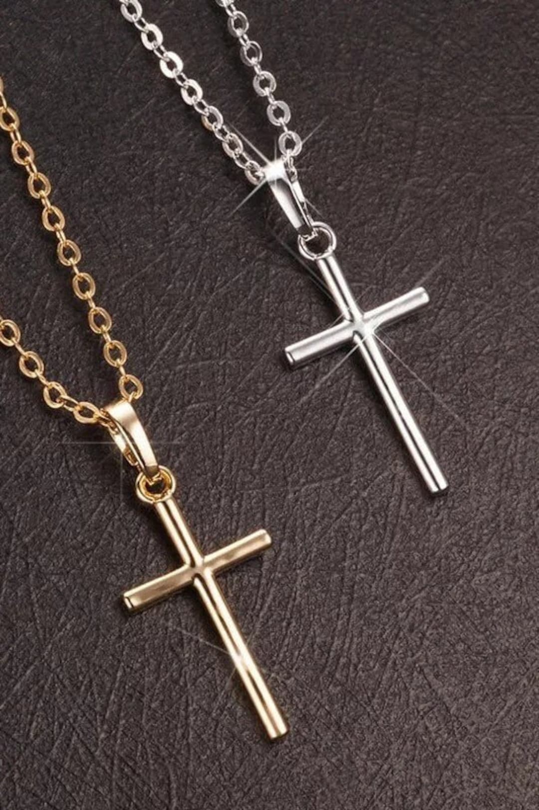 Cross Necklace / Gold or Silver Finish / Simple / Styles 2 Wear ...