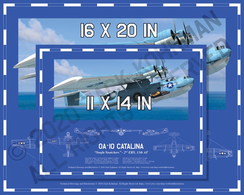 Consolidated PBY Catalina WW2 Aviation Art Blueprint | Etsy