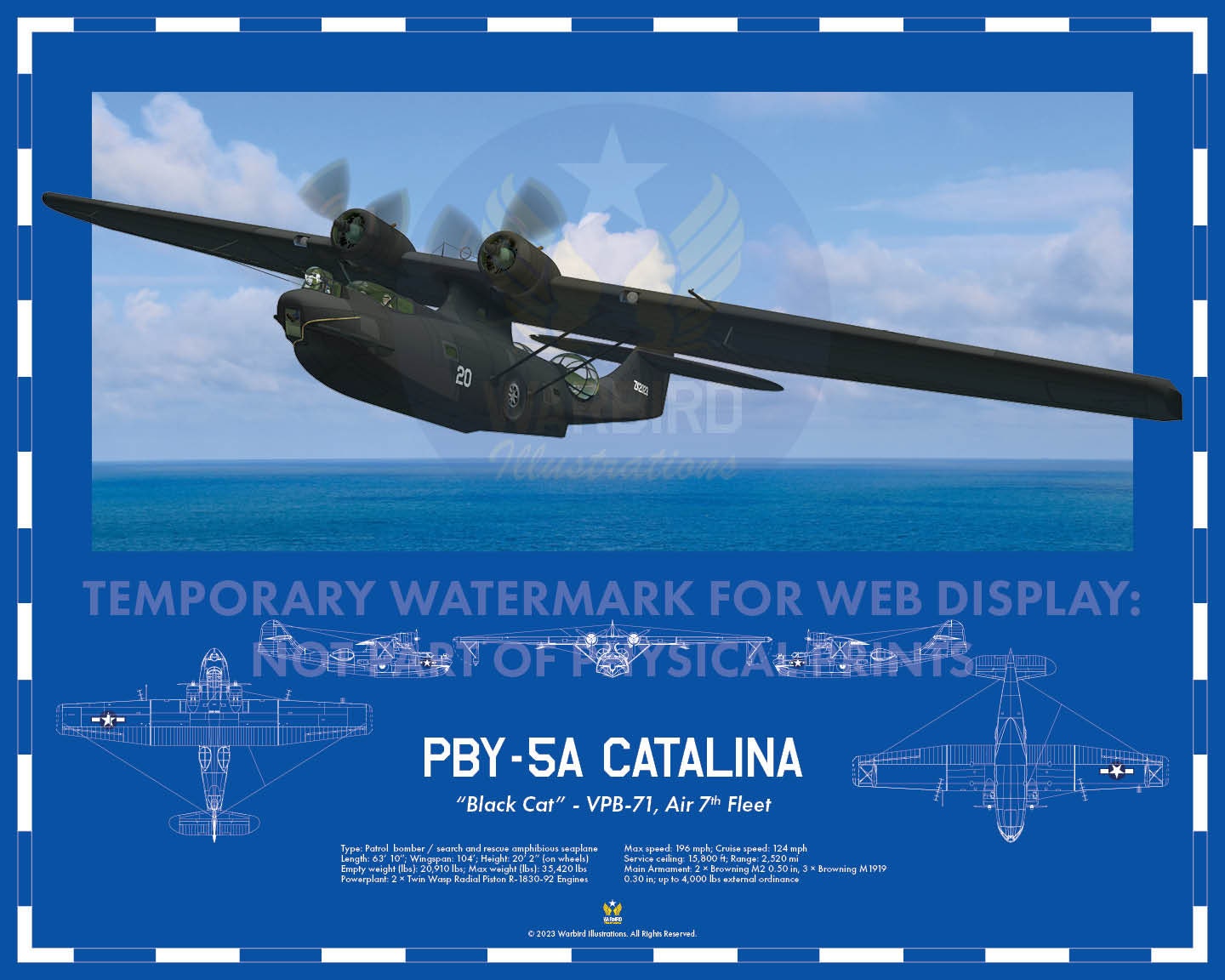 Consolidated PBY Catalina WW2 Aviation Art Blueprint "black Cat" - Etsy